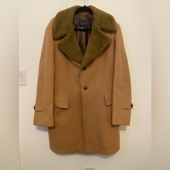 jcpenney | Jackets & Coats | Vintage Tan Wool Faux Fur Lined Coat Jc ...